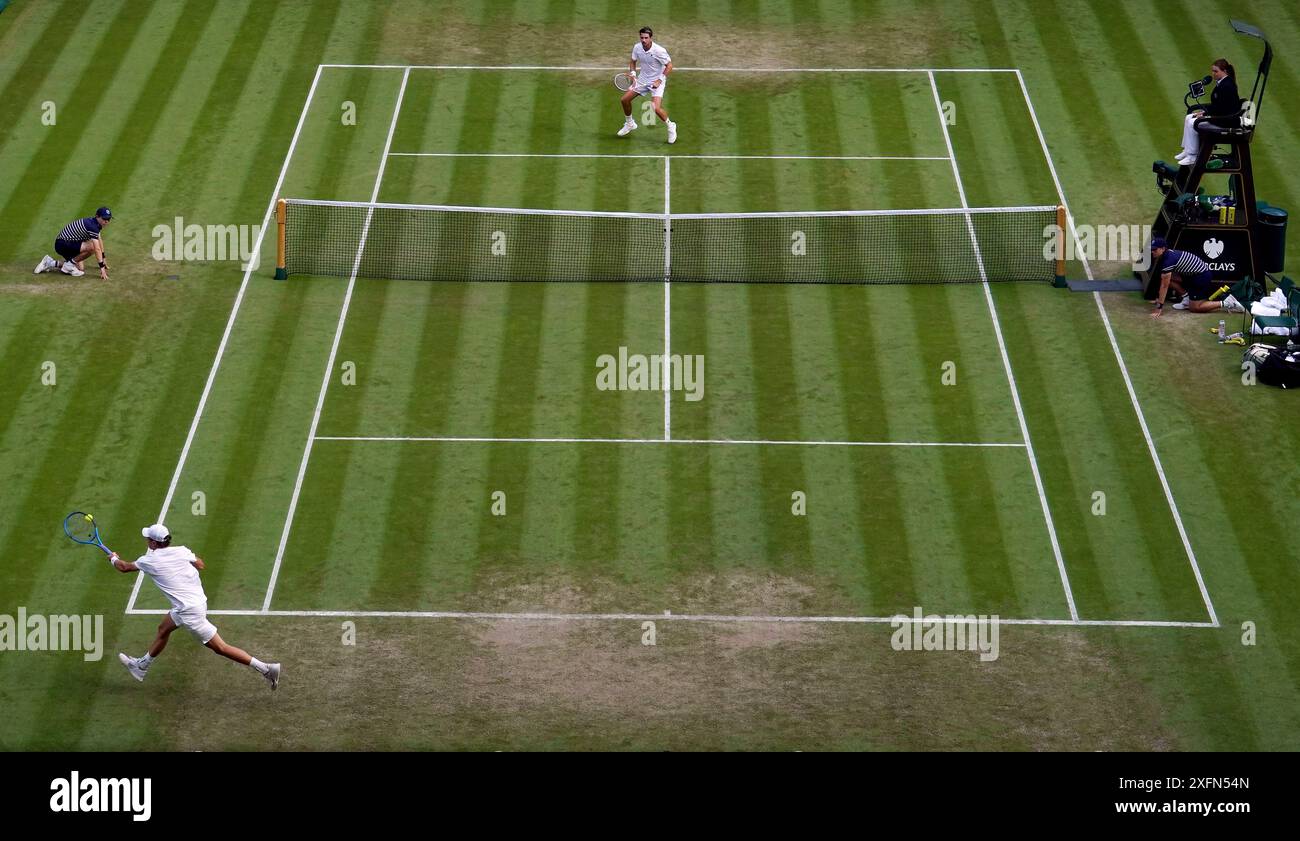 A general view of Jack Draper and Cameron Norrie in action on day four ...