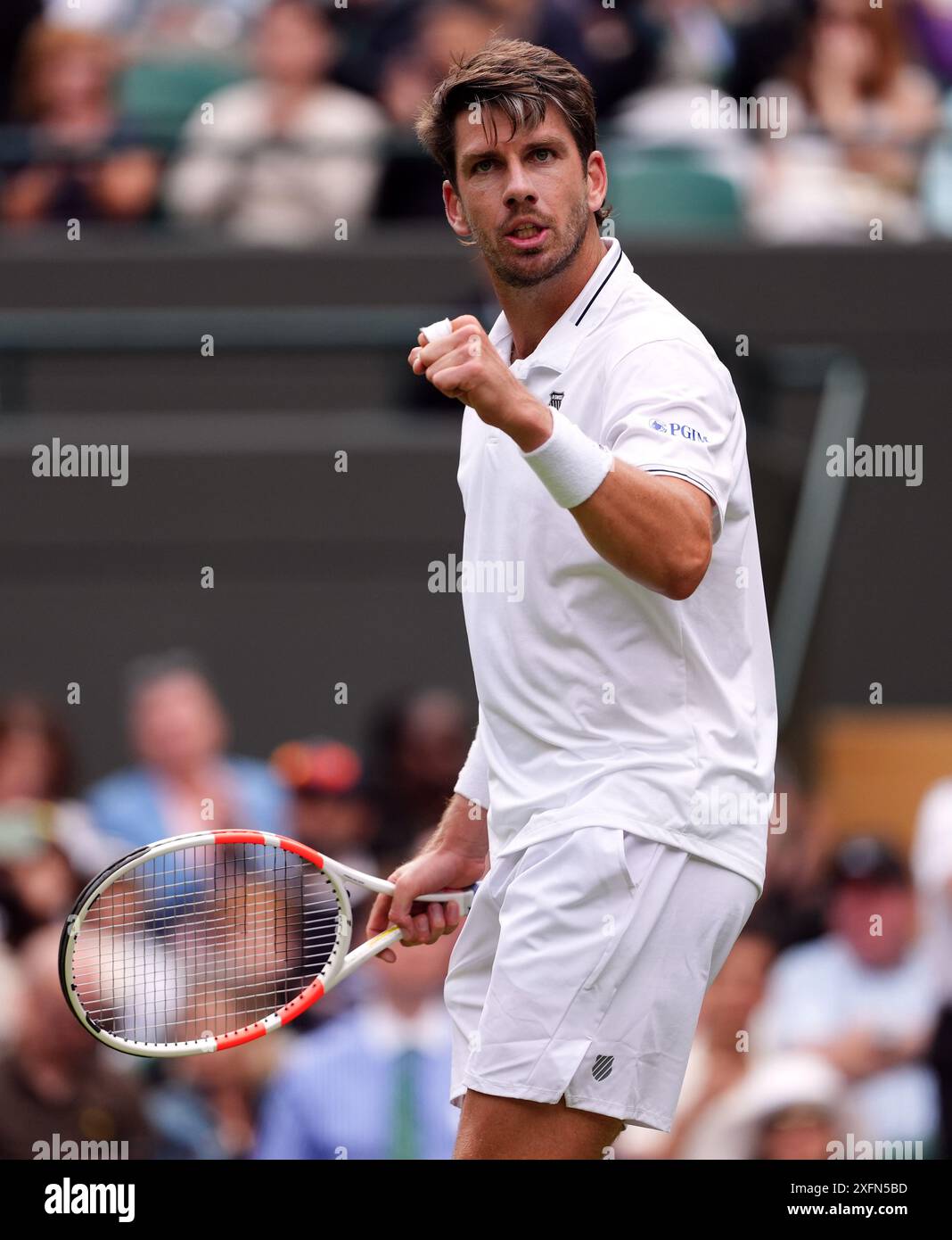 Cameron Norrie celebrates winning the second set against Jack Draper ...