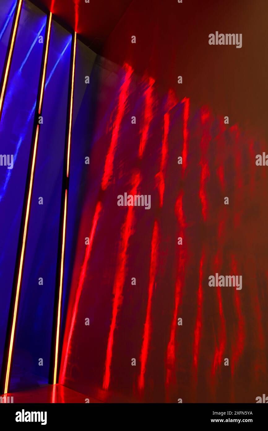 Colorful red, blue and white led lights background Stock Photo - Alamy