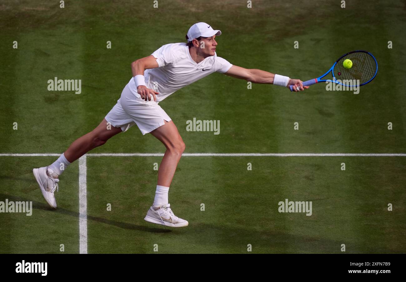 Jack Draper in action against Cameron Norrie (not pictured) on day four ...