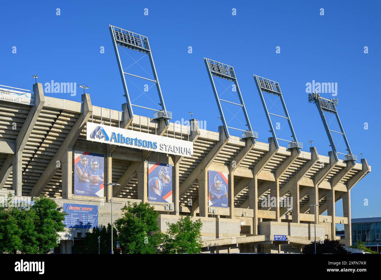 Boise, ID, USA - June 10, 2024; Boise State University Albertsons Stadium against blue sky Stock ...