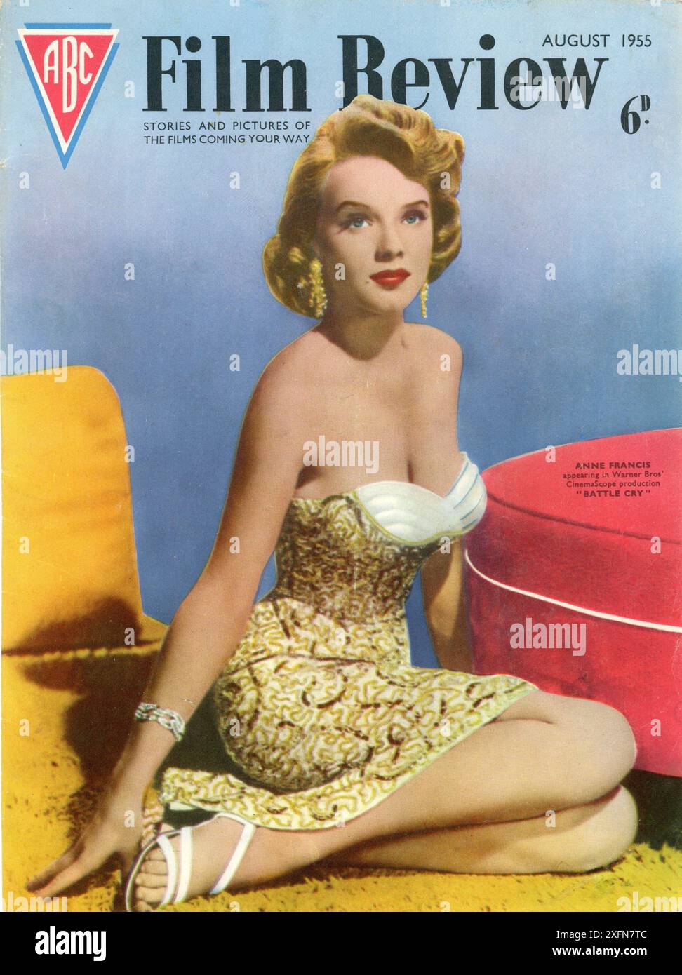 ANNE FRANCIS on cover of August 1955 issue of the British magazine FILM REVIEW Stock Photo - Alamy
