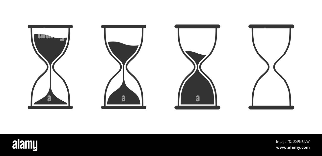 Hourglass silhouette black and white Stock Vector Images - Alamy