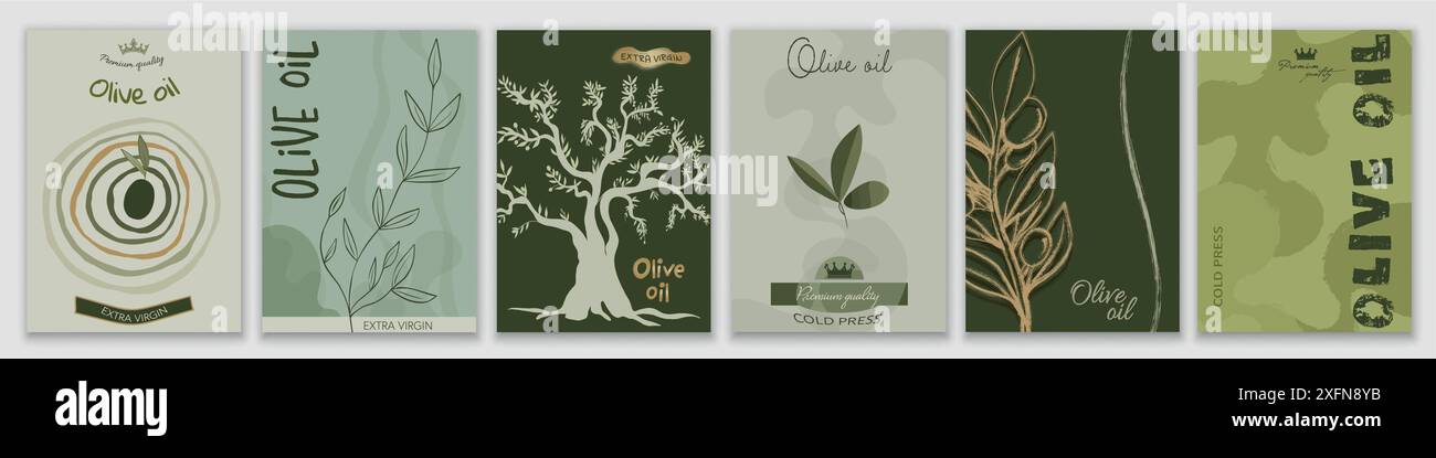 Set - template brochure cover poster or leaflet of Vegetable Olive Oil ...