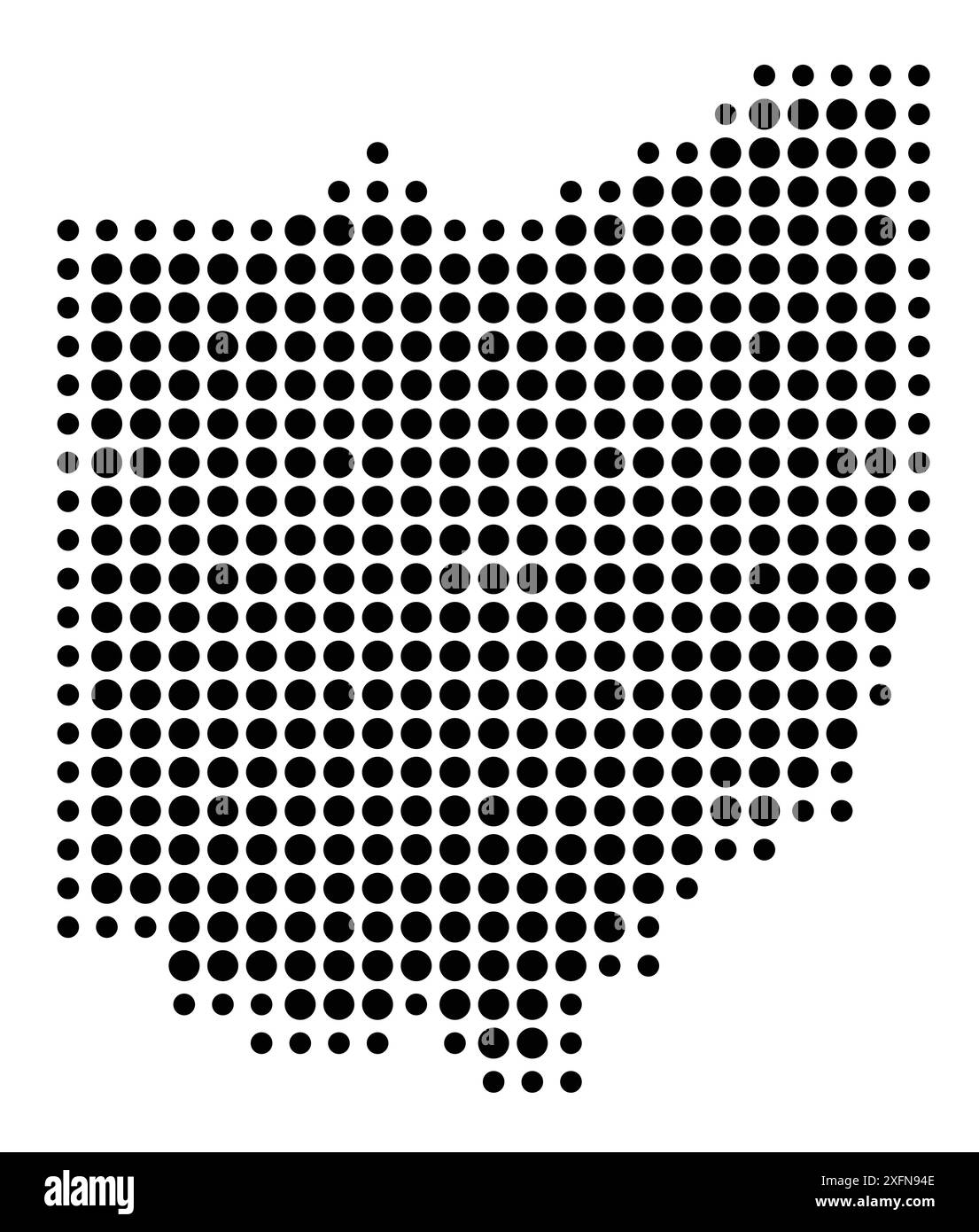 Symbol Map of the State Ohio (United States of America) showing the ...