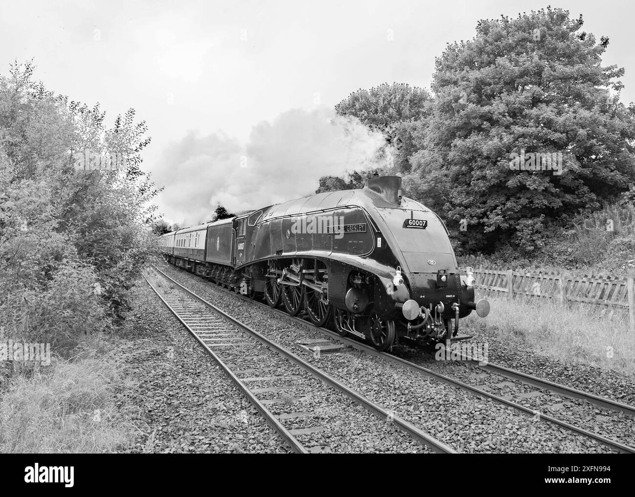 Sir Nigel Gresley steam locomotive, 60007,on the Settle & Carlisle line ...
