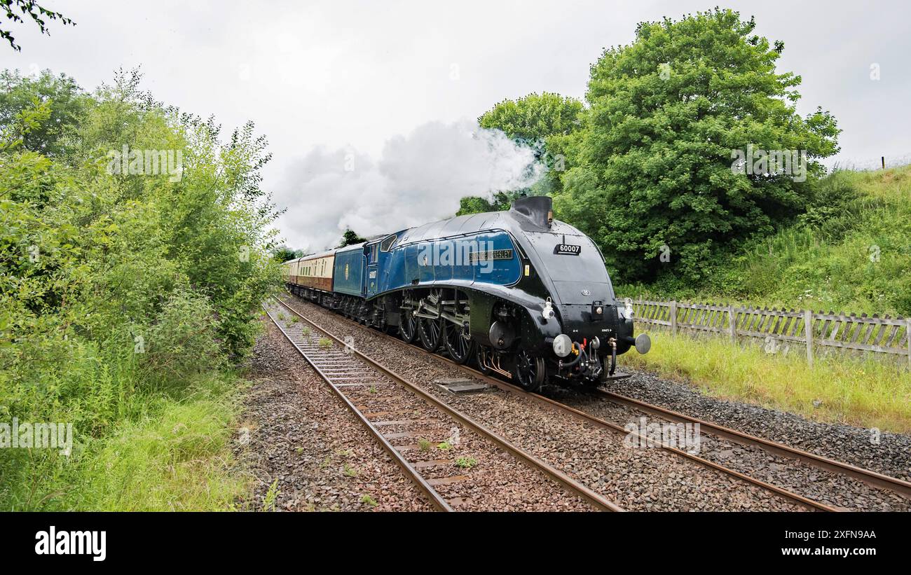 Sir Nigel Gresley steam locomotive, 60007,on the Settle & Carlisle line ...