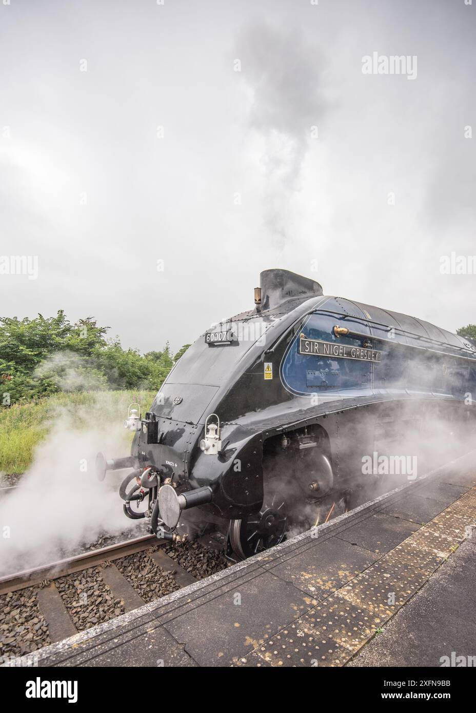 Sir Nigel Gresley steam locomotive, 60007,on the Settle & Carlisle line ...