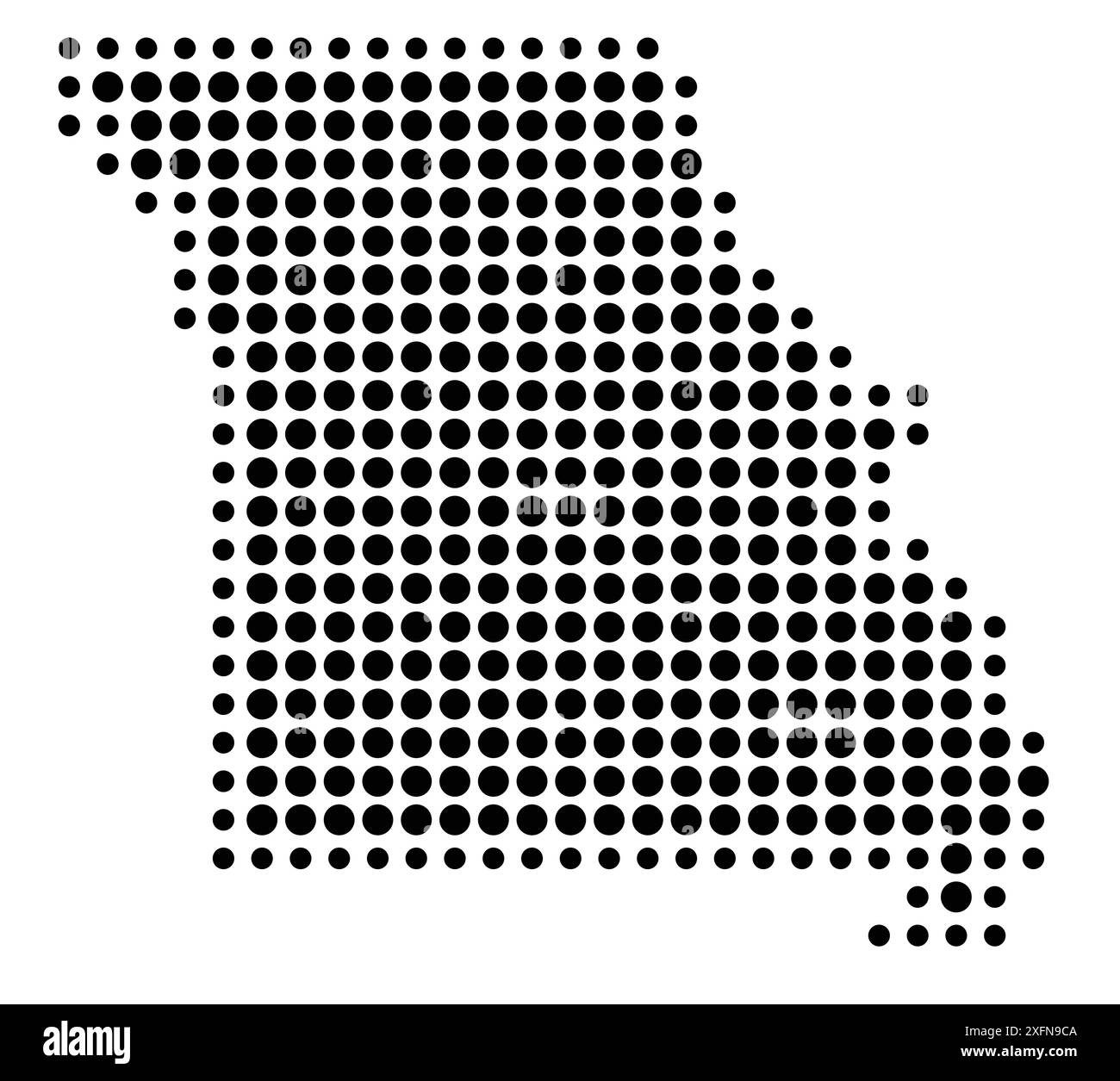 Symbol Map of the State Missouri (United States of America) showing the ...