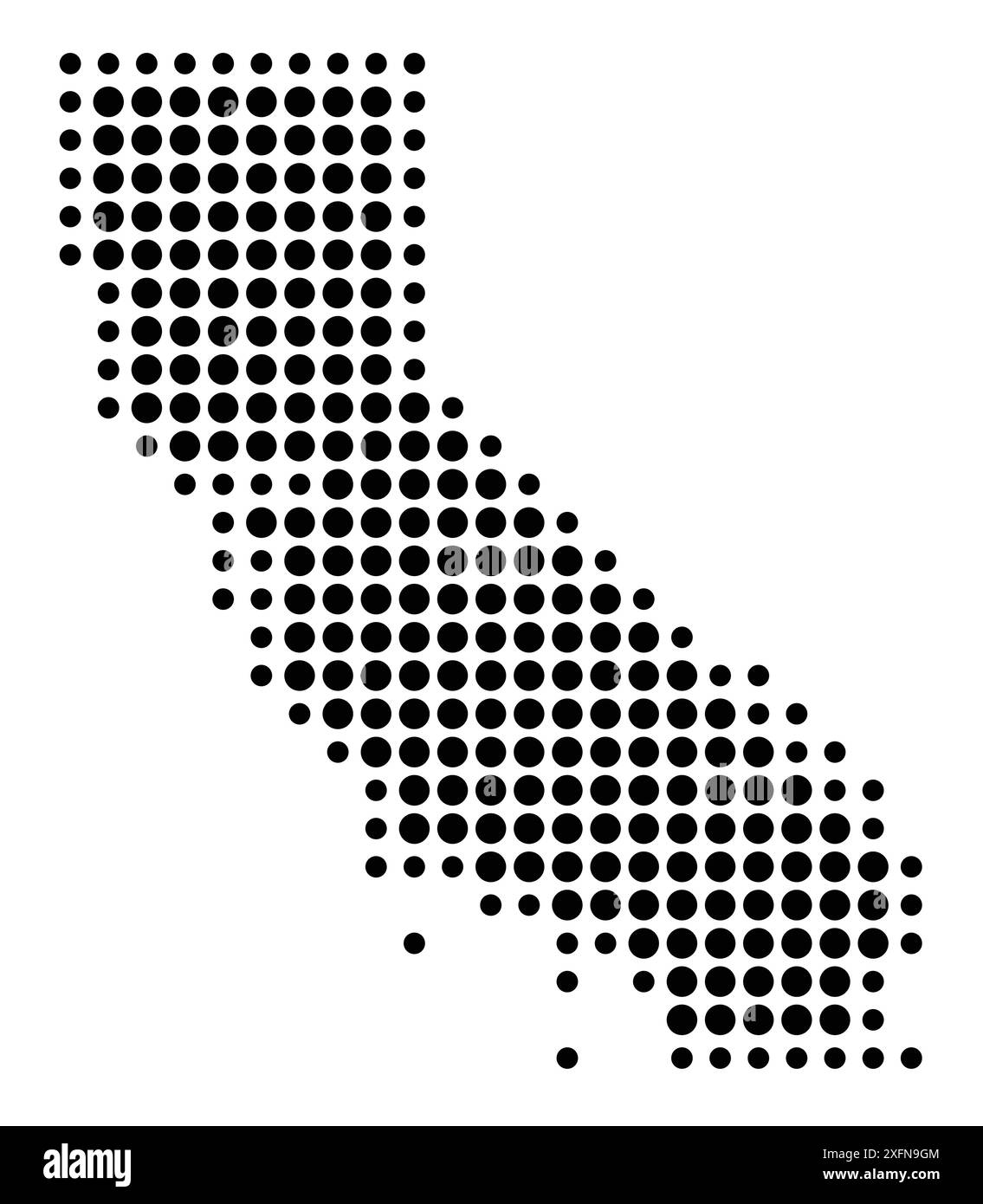 Symbol Map of the State California (United States of America) showing ...