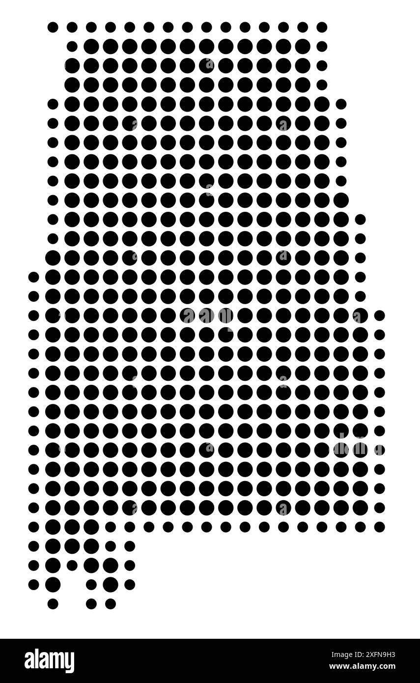 Symbol Map of the State Alabama (United States of America) showing the ...