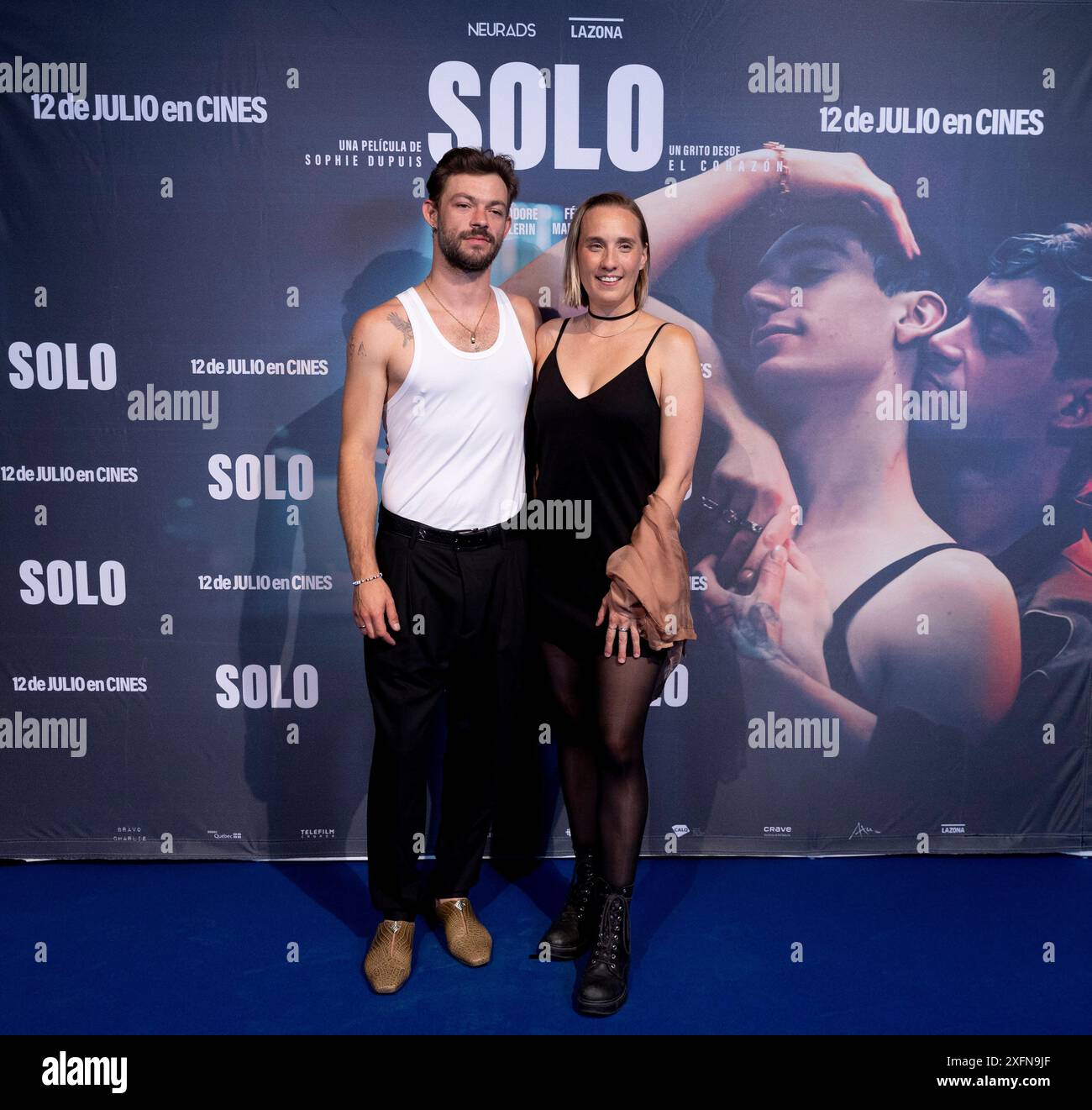 Felix Maritaud and Sophie Dupuis attend the 'Solo' Photocall in Madrid ...