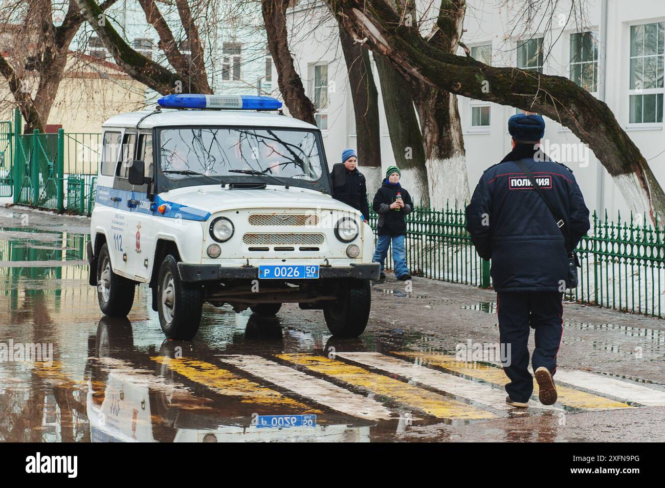 Kolomna, Moscow region, Russia March 10, 2019: Police patrol on duty ...