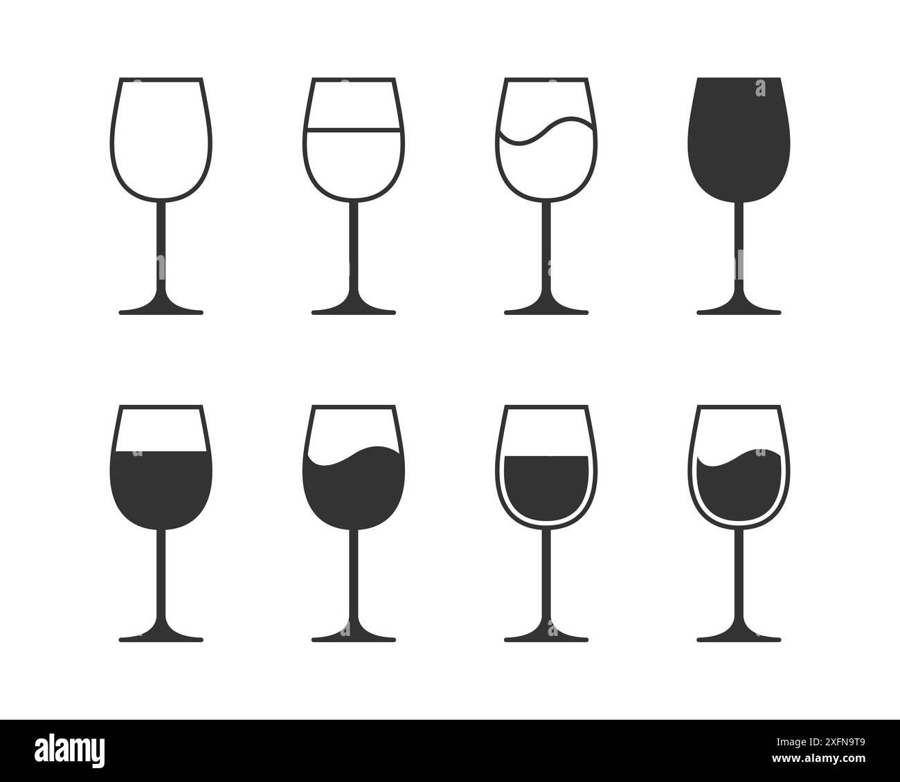 Wine Glass Icon Set Wine Icon Symbol Vector Illustration Stock Vector Image And Art Alamy