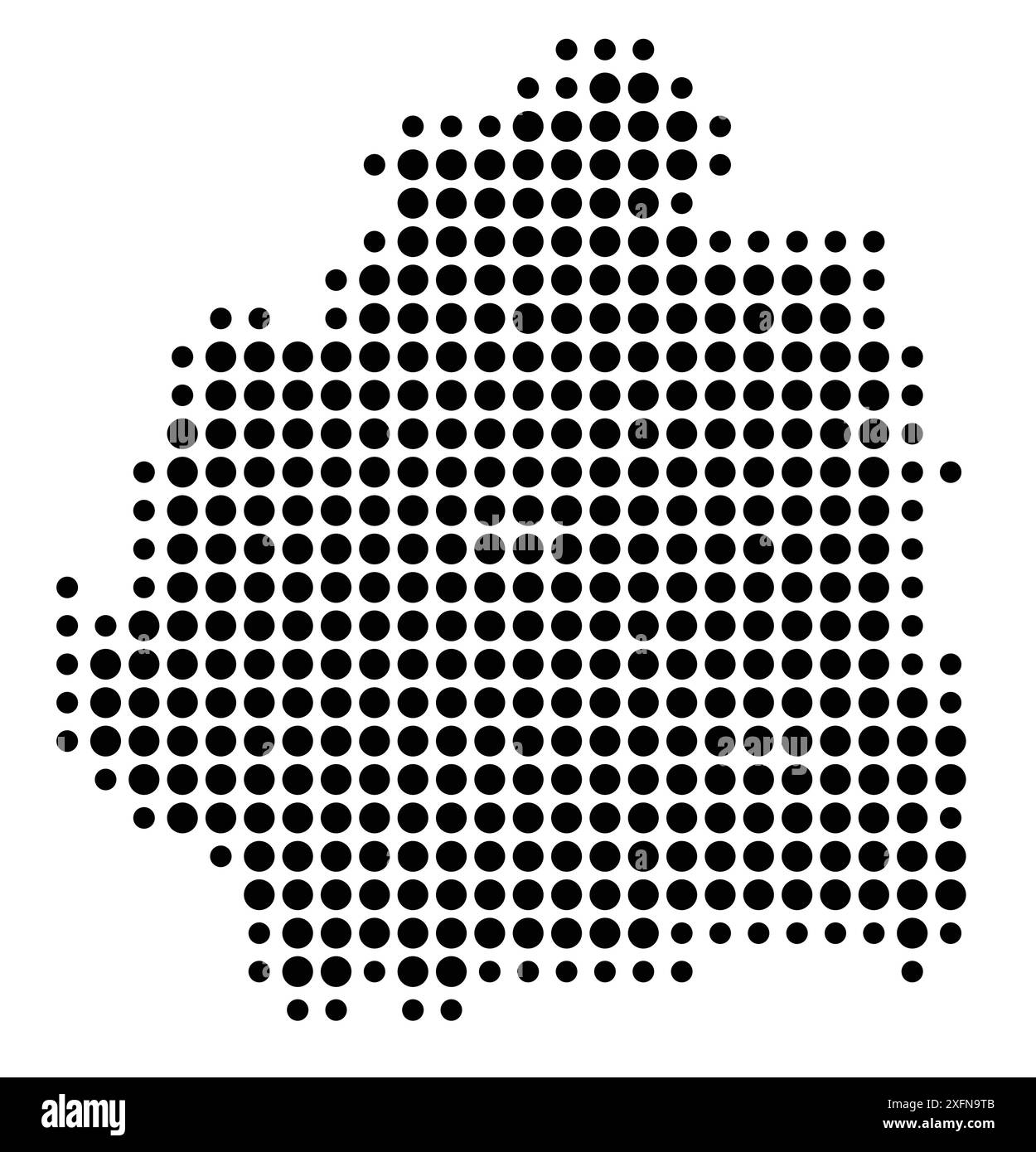 Symbol Map of the Département Indre (France) showing the state/province ...