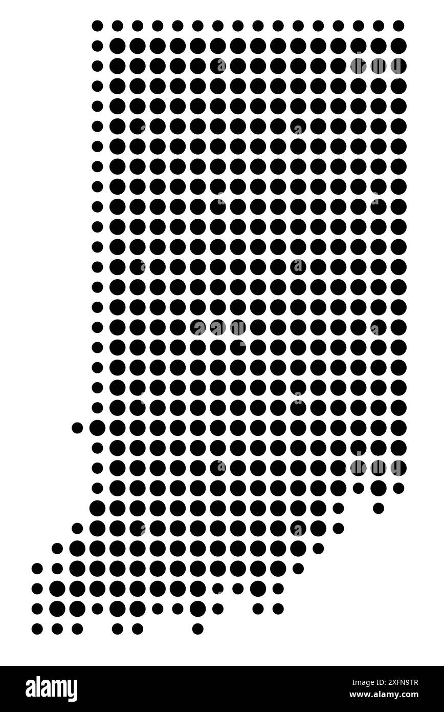 Symbol Map of the State Indiana (United States of America) showing the ...