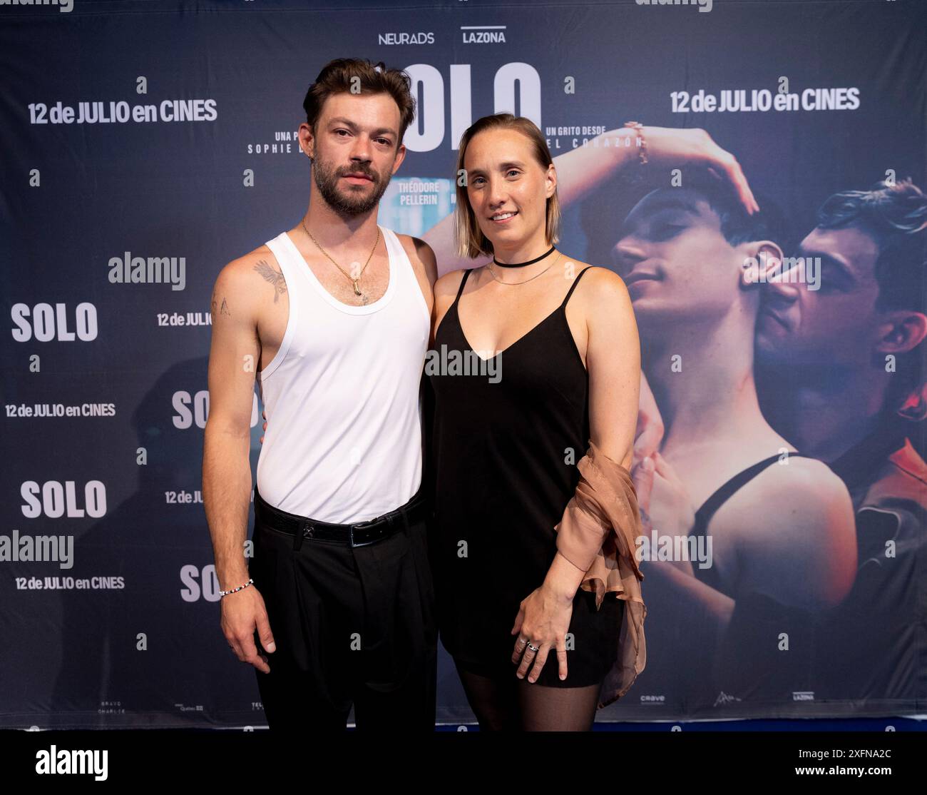 Felix Maritaud and Sophie Dupuis attend the 'Solo' Photocall in Madrid ...