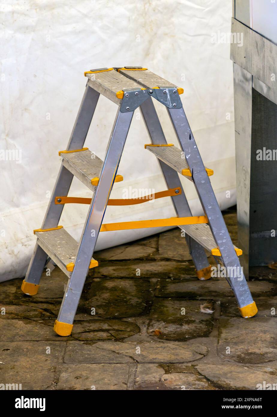 Small step ladder tool inside agricultural farm Stock Photo - Alamy