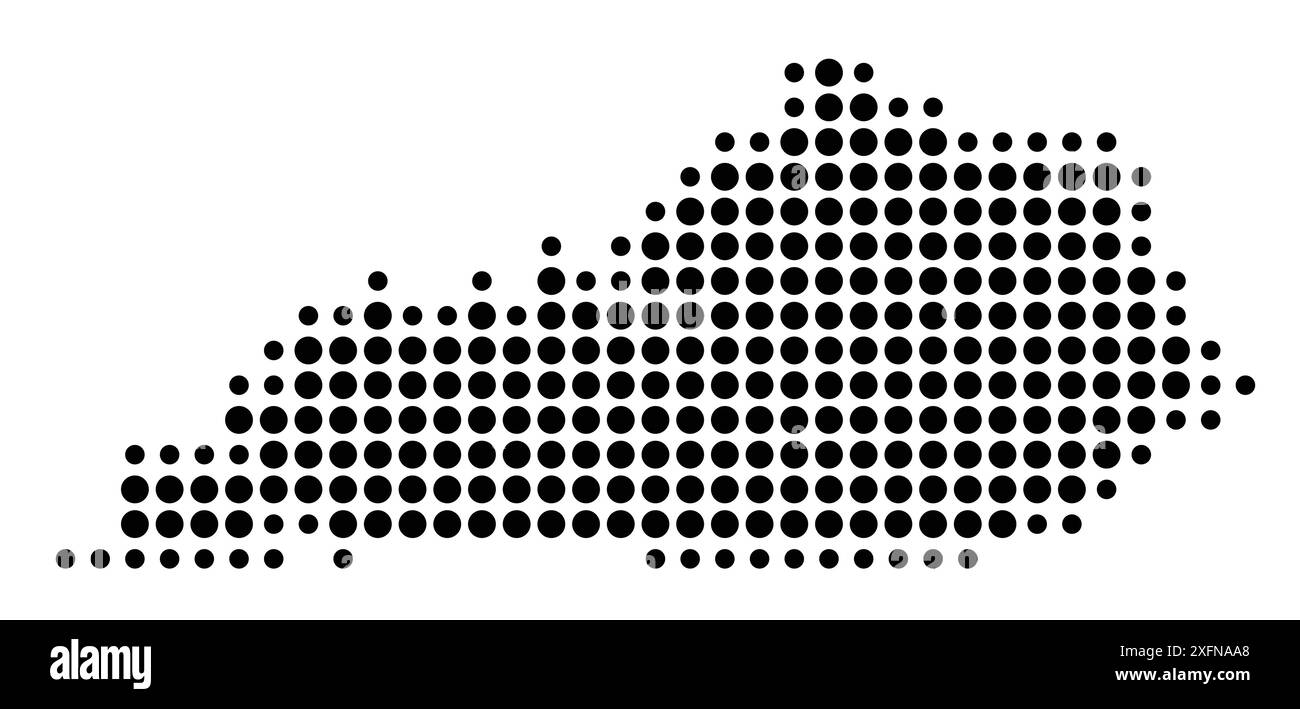 Symbol Map of the State Kentucky (United States of America) showing the ...