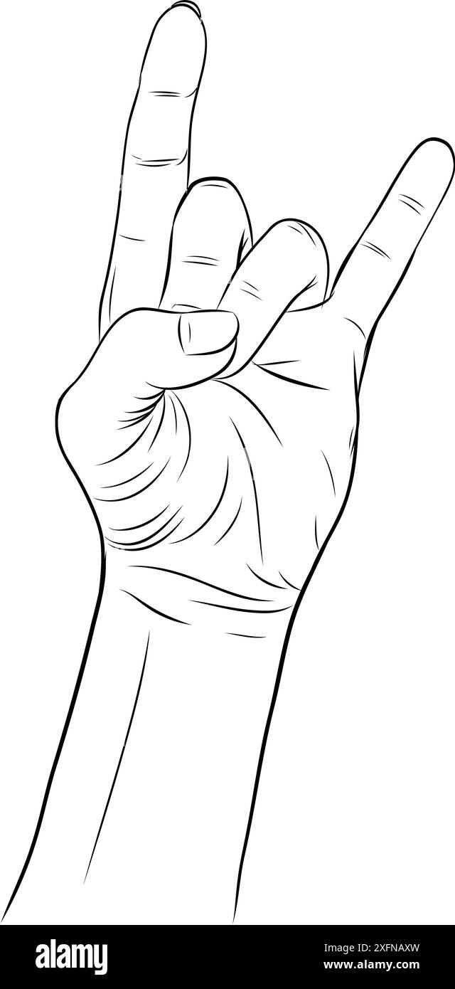 Rock devil horns hand sign Stock Vector Images - Alamy