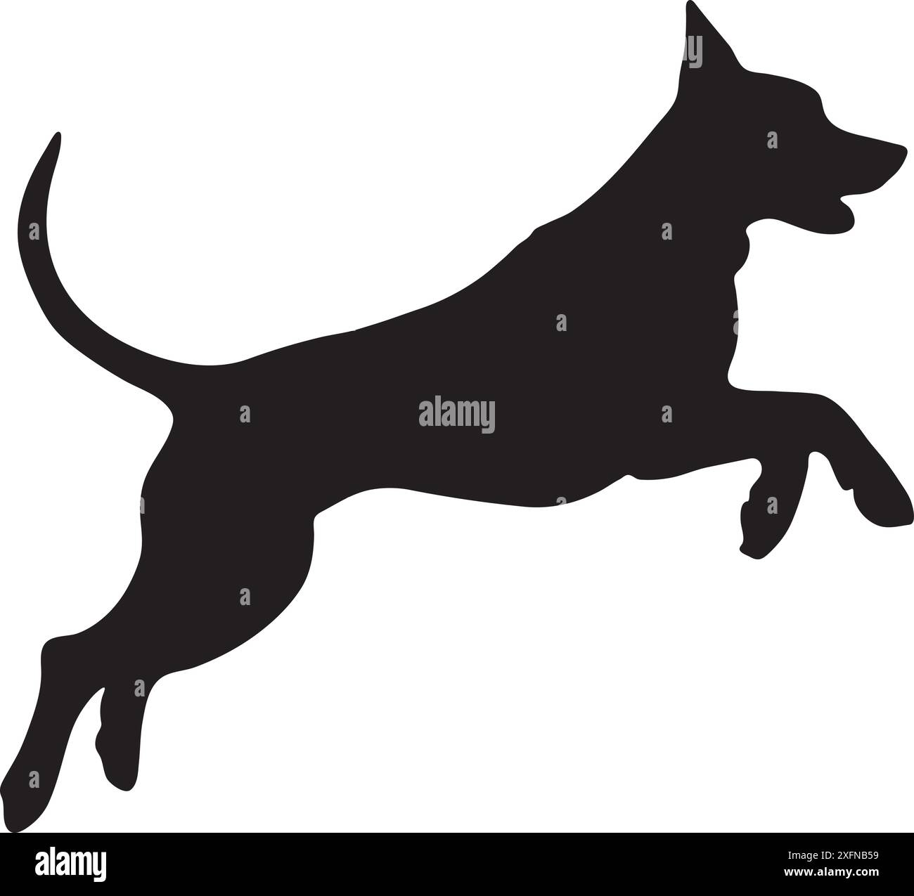 Silhouette dog jumping hi-res stock photography and images - Alamy