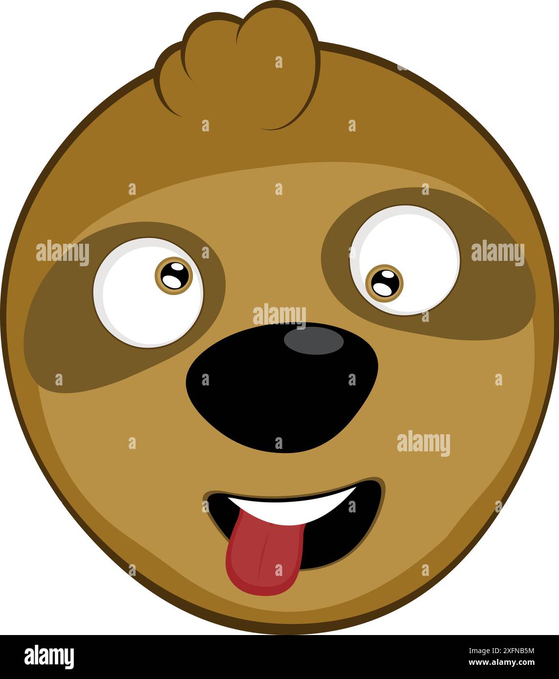 vector illustration face bear sloth character animal cartoon, making ...