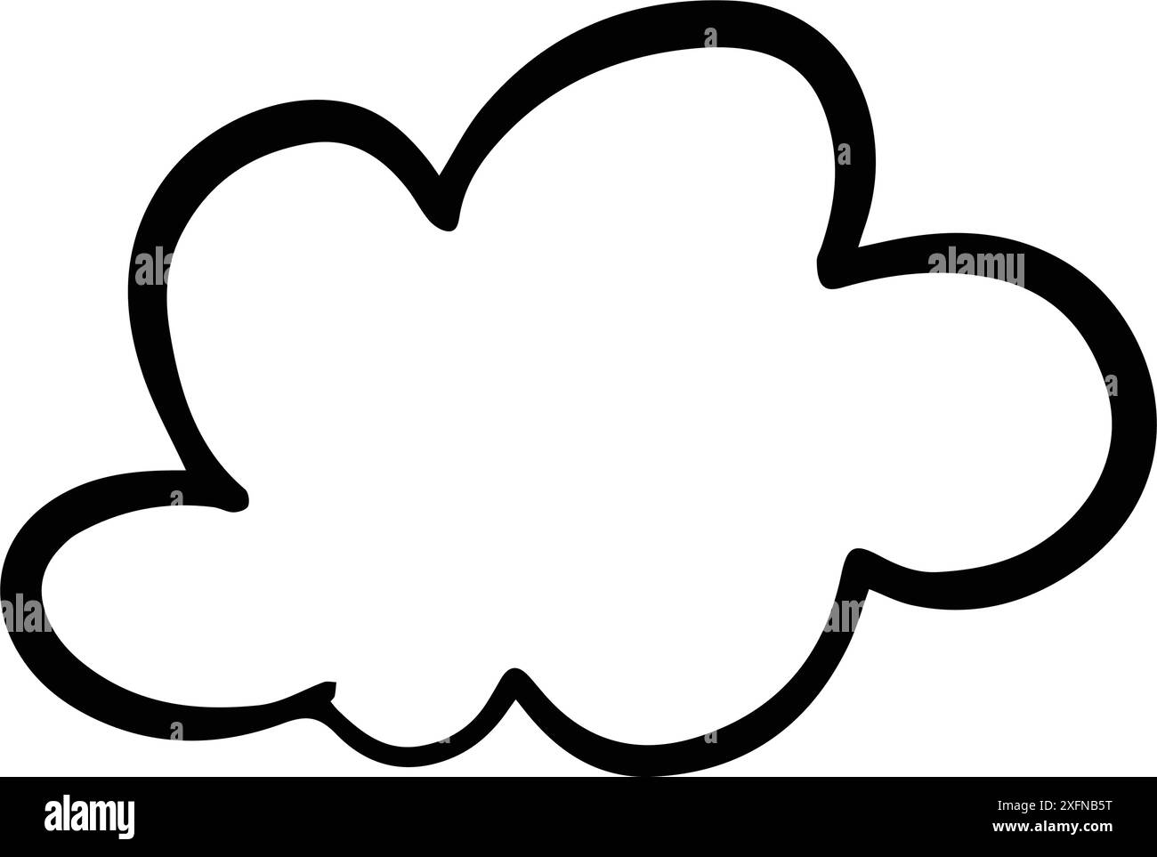 Cloud icon, hand-drawn outline sketch simple doodle outline drawing art ...