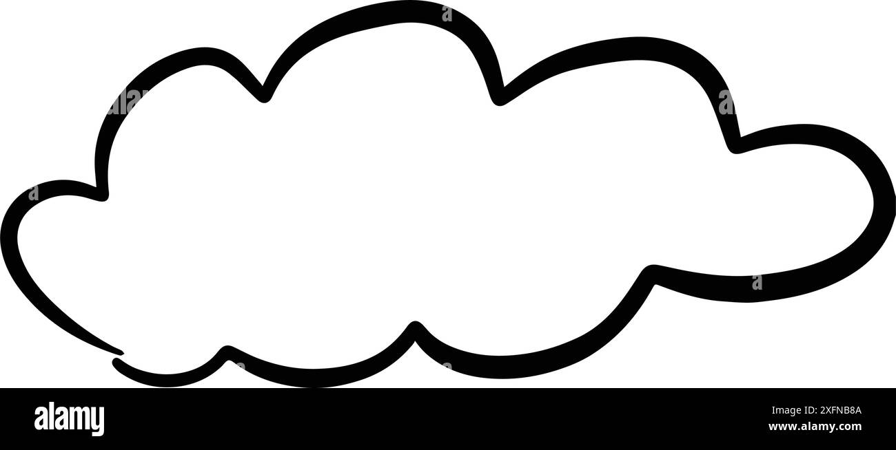 Cloud icon, hand-drawn outline sketch simple doodle outline drawing art ...