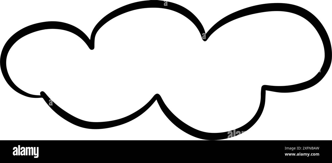 Cloud icon, hand-drawn outline sketch simple doodle outline drawing art ...