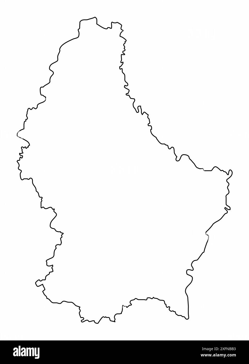 Luxembourg outline map isolated on white background Stock Vector Image ...