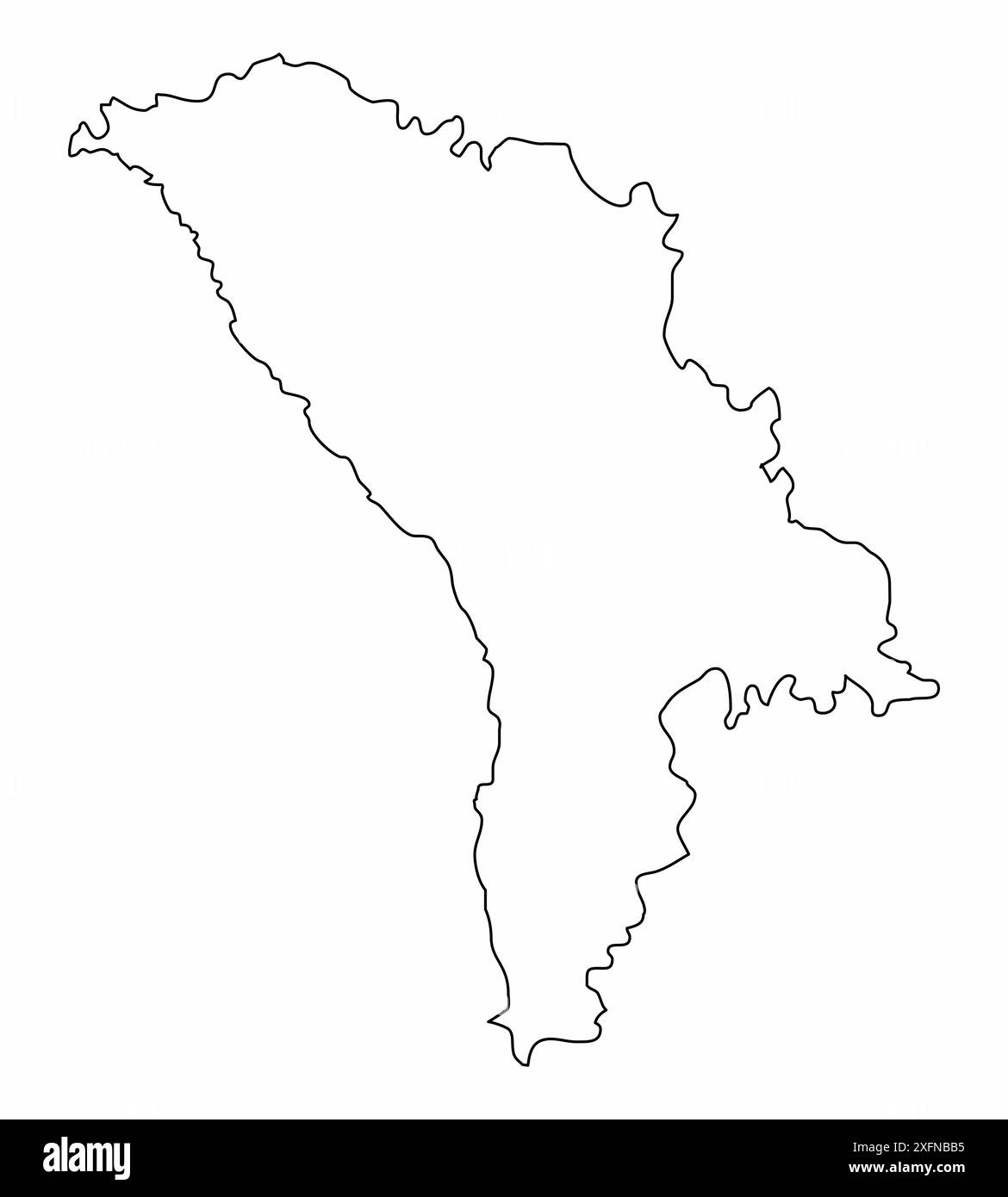 Moldova outline map isolated on white background Stock Vector Image ...