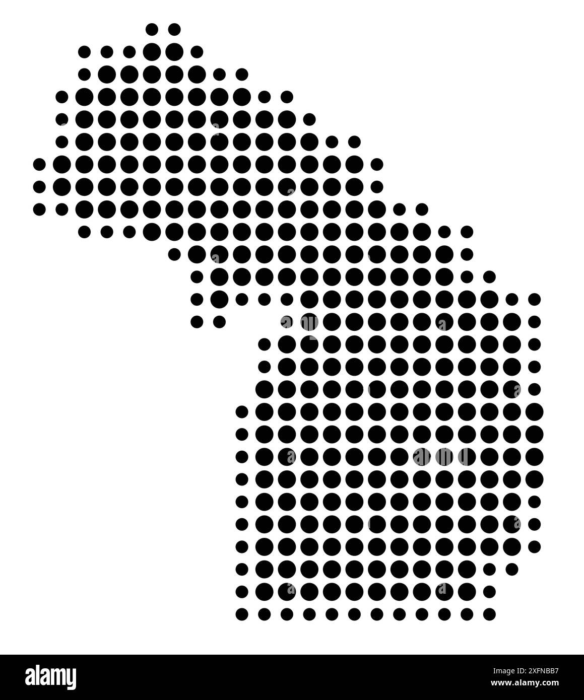 Symbol Map of the State Michigan (United States of America) showing the ...