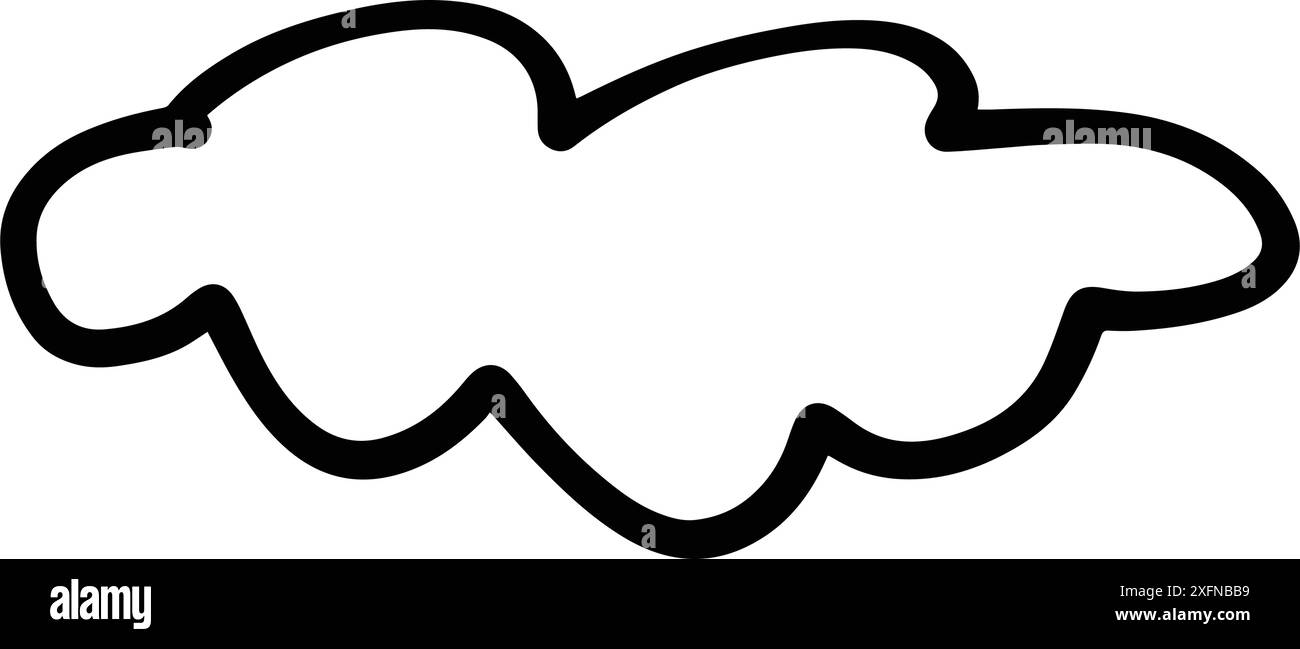 Cloud icon, hand-drawn outline sketch simple doodle outline drawing art ...