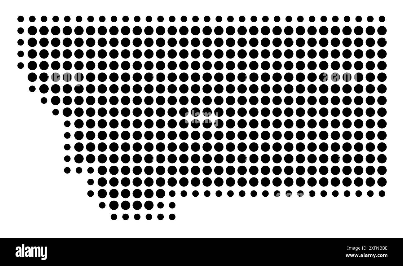 Symbol Map of the State Montana (United States of America) showing the ...