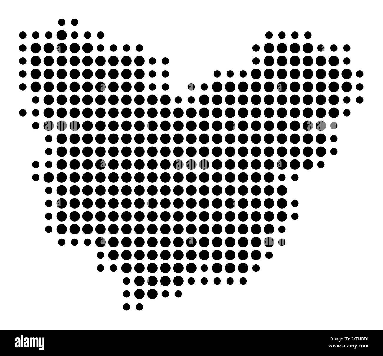 Symbol Map of the Département Eure (France) showing the state/province ...