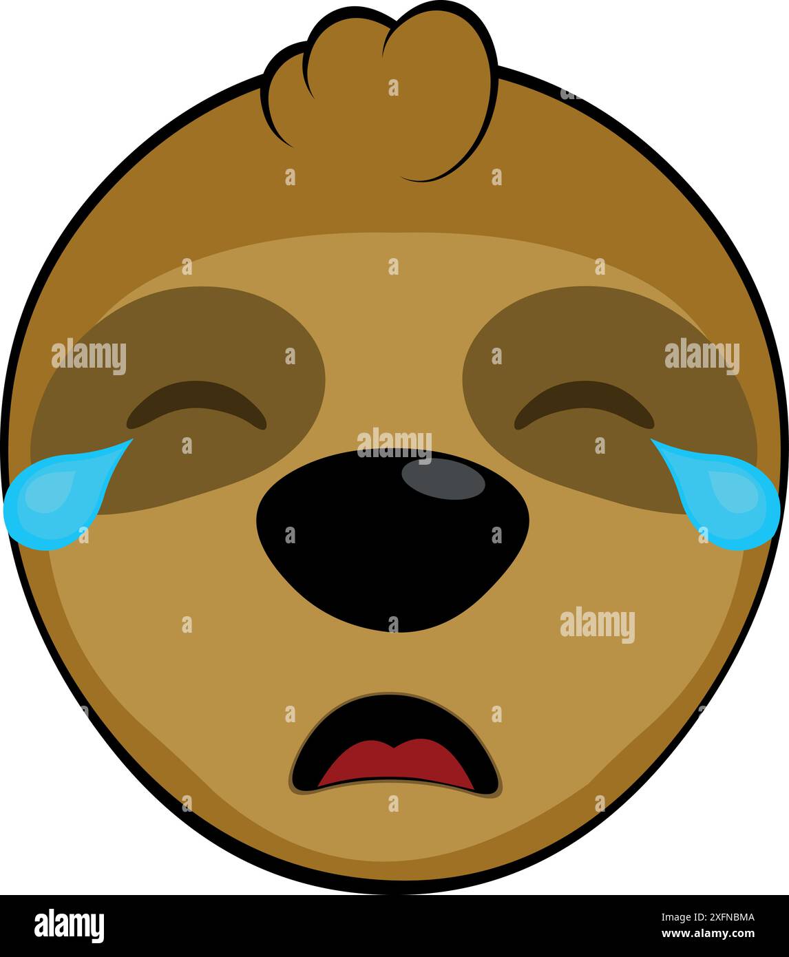 vector illustration face bear sloth character animal cartoon, crying ...