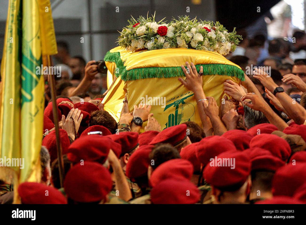 July 4, 2024, Beirut, Beirut, Lebanon: Pro-Iranian Hezbollah militants ...