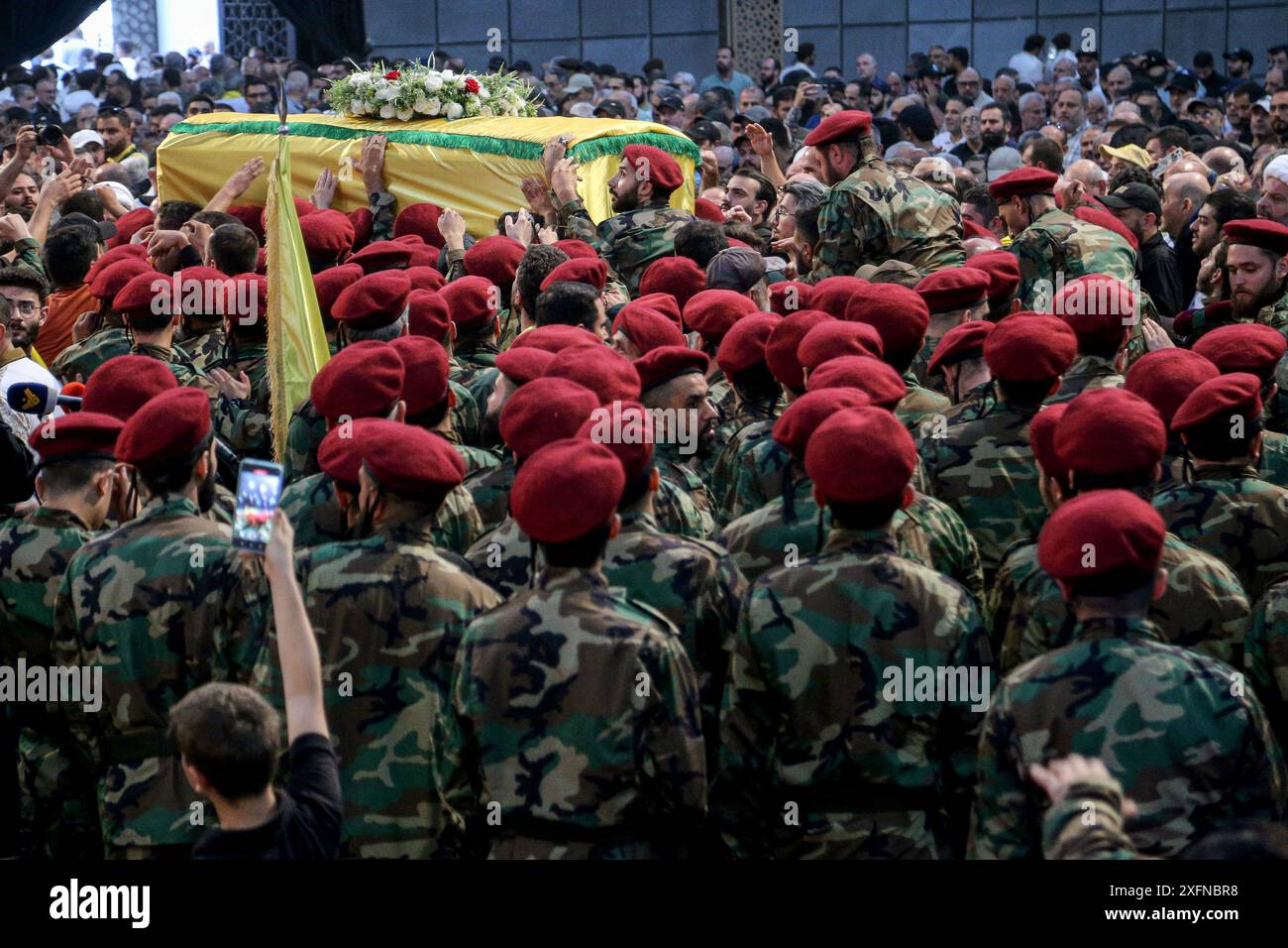 July 4, 2024, Beirut, Beirut, Lebanon: Pro-Iranian Hezbollah militants ...