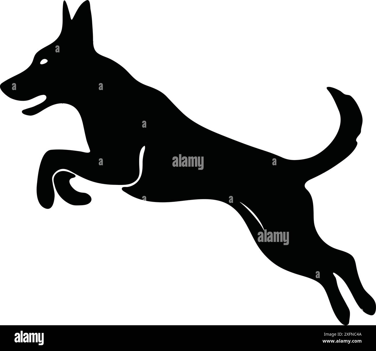 Silhouette dog jumping hi-res stock photography and images - Alamy