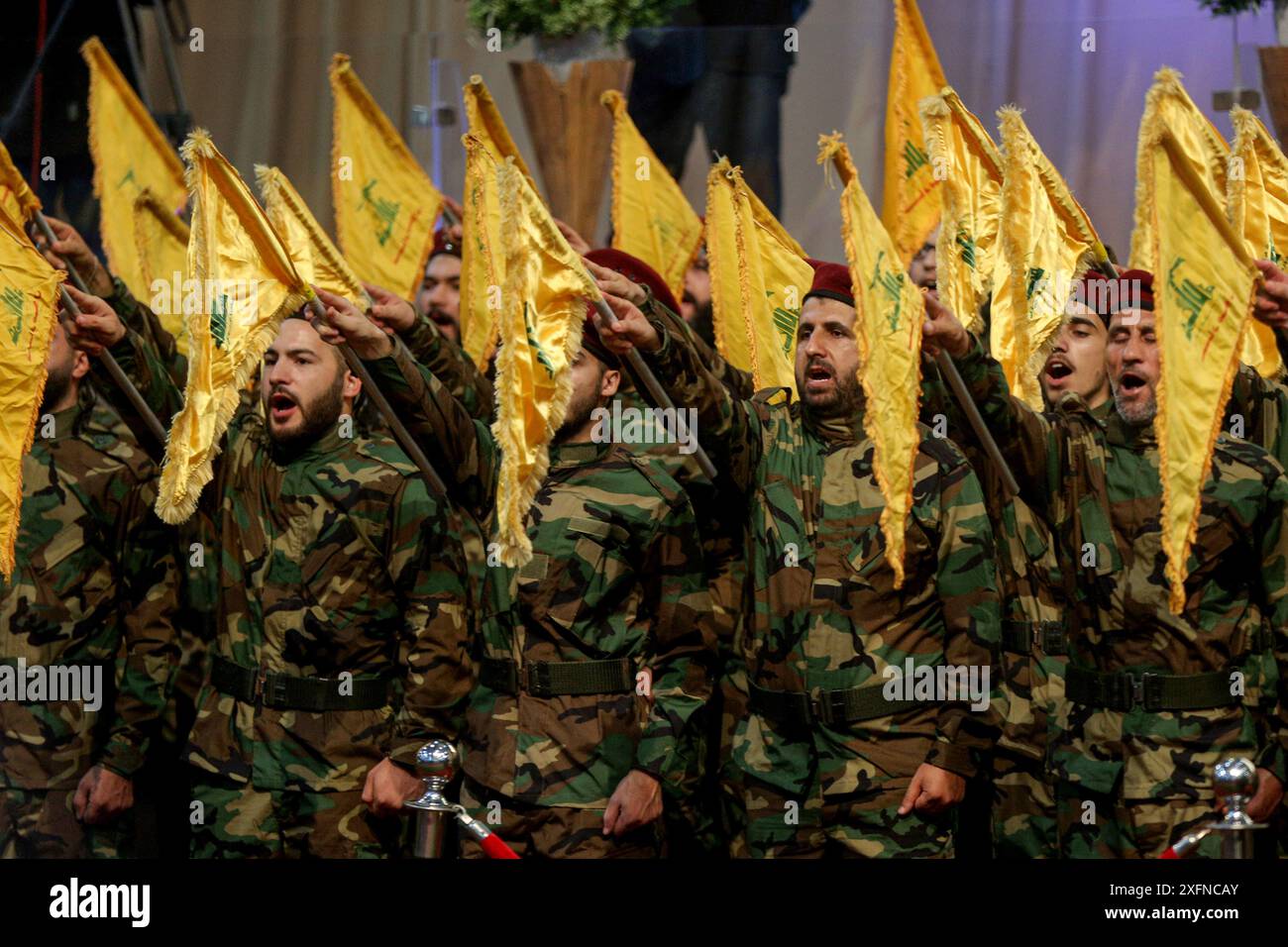 July 4, 2024, Beirut, Beirut, Lebanon: Pro-Iranian Hezbollah militants ...