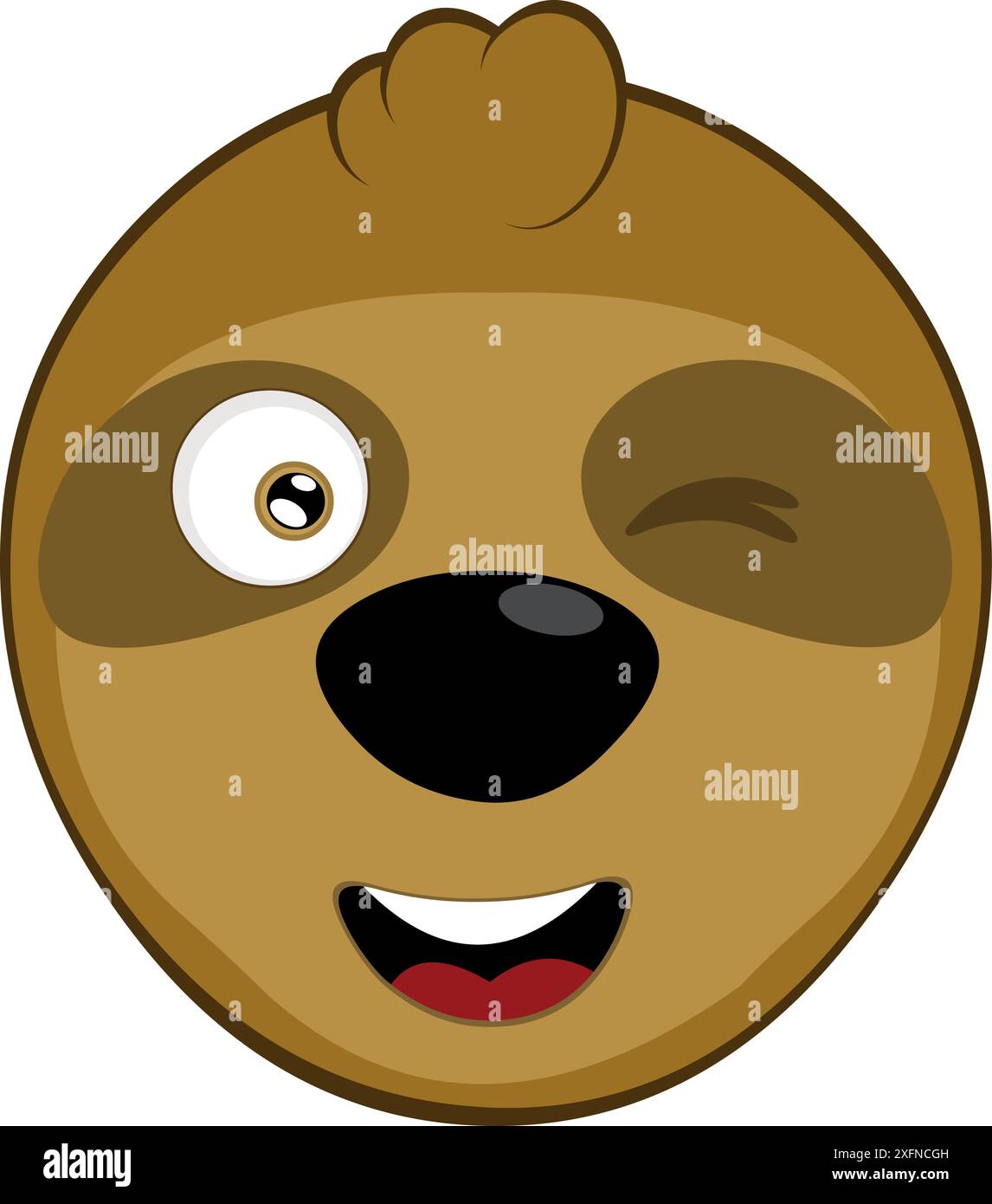 vector illustration face bear sloth character animal cartoon, with a ...