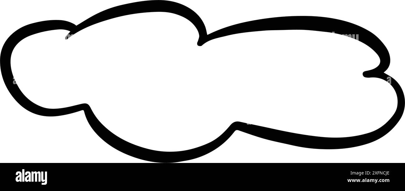 Cloud icon, hand-drawn outline sketch simple doodle outline drawing art ...
