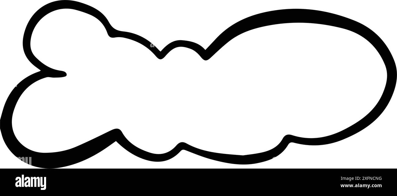 Cloud icon, hand-drawn outline sketch simple doodle outline drawing art ...