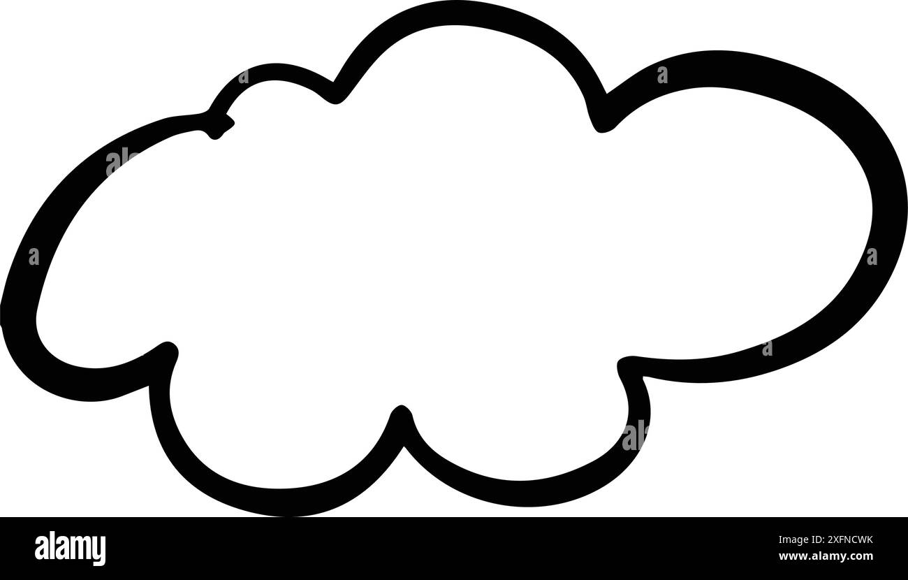 Cloud icon, hand-drawn outline sketch simple doodle outline drawing art ...