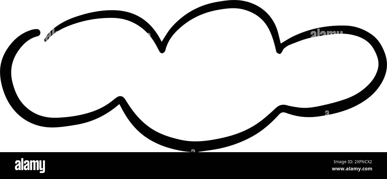Cloud icon, hand-drawn outline sketch simple doodle outline drawing art ...