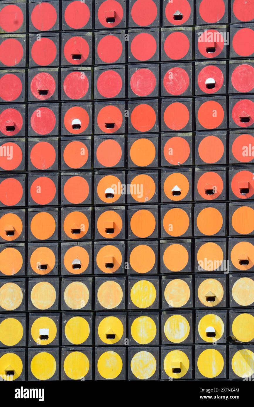 Detail view of swift tower with nest boxes for up to 100 pairs of ...