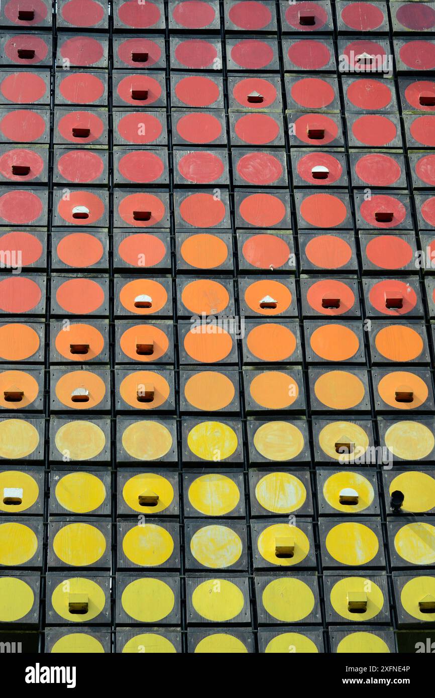Detail view of swift tower with nest boxes for up to 100 pairs of ...