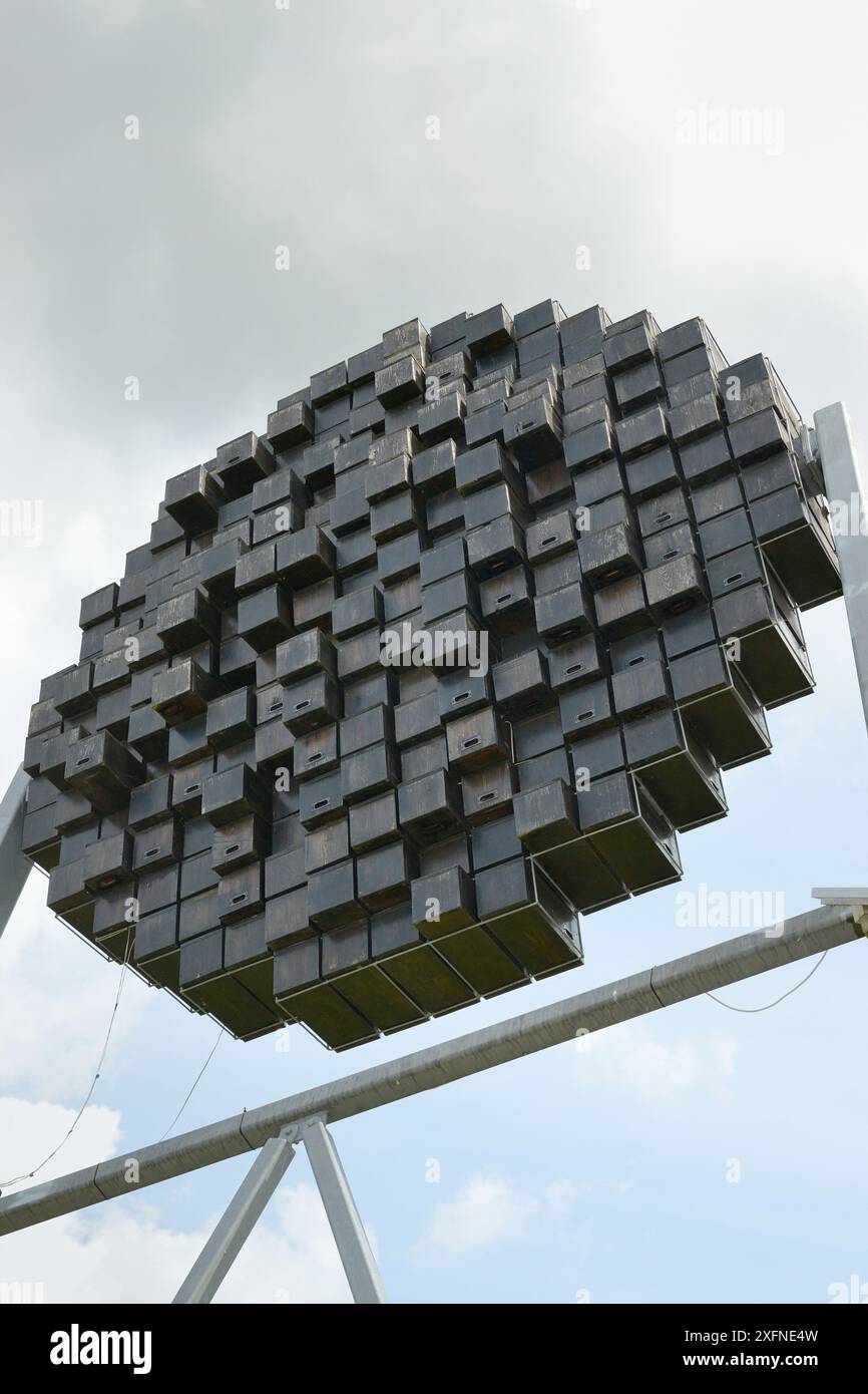 Reverse side of Swift tower with nest boxes for up to 100 pairs of ...