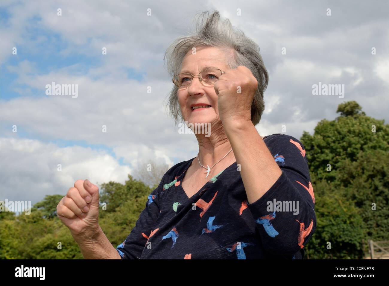 Judith Wakelam celebrates after successfully releasing an orphaned ...