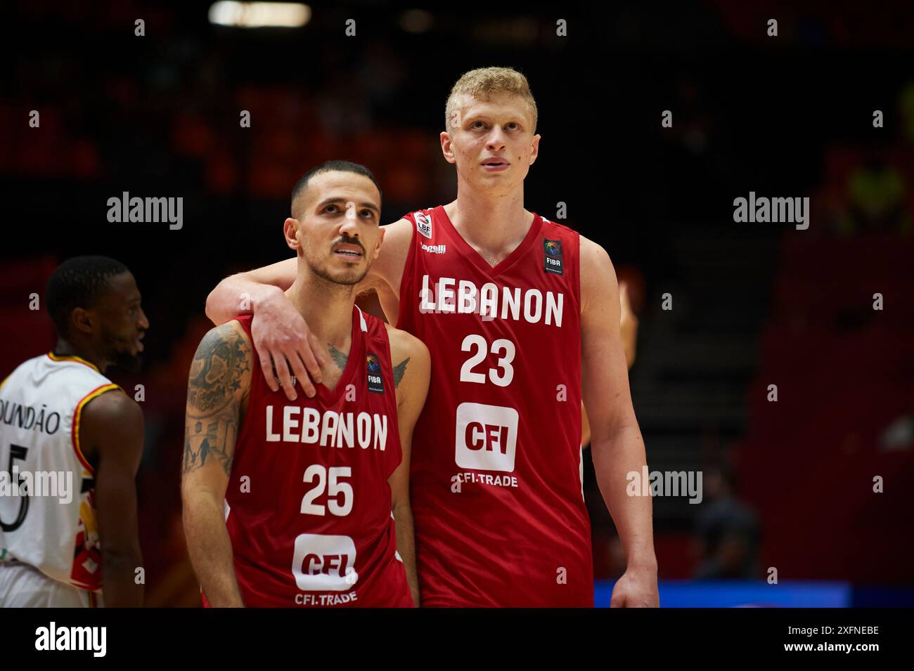 Ali Mezher from Lebanon team (L) and Youssef Khayat from Lebanon team ...